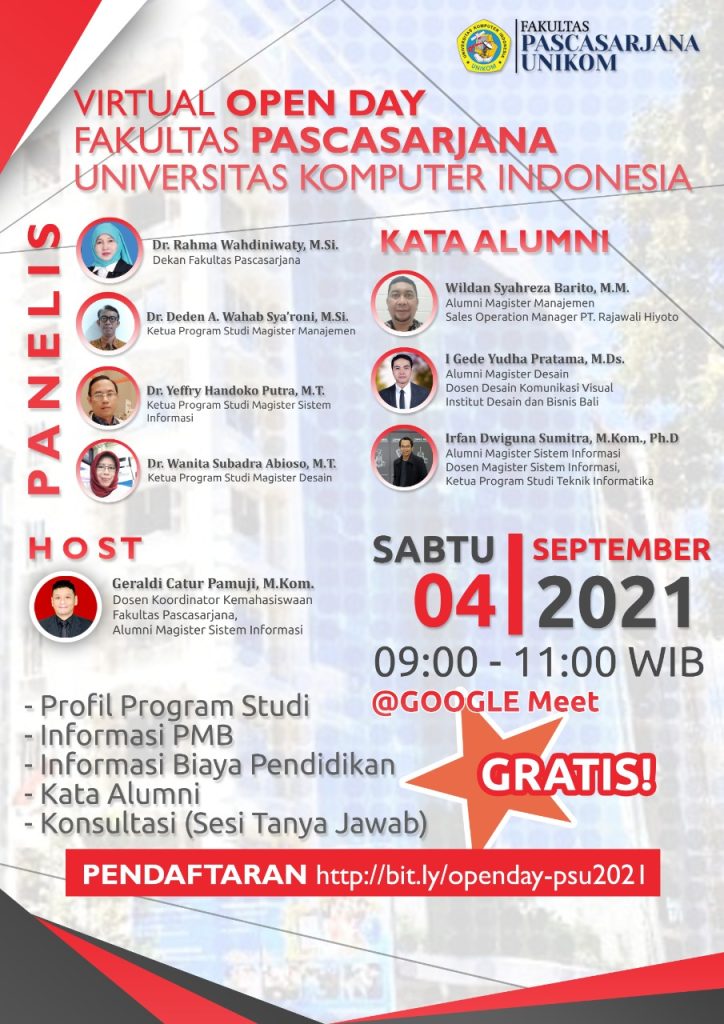 Pelaksanaan Virtual Open Day Sesi 3 – Mengenal Lebih Dalam Fakultas Pascasarjana Unikom ...